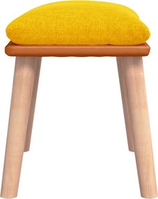 Podnožka hořčicově žlutá 45x29,5x35 cm textil a umělá kůže 341453