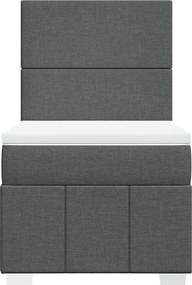 Box spring postel s matrací tmavě šedá 80 x 200 cm textil 3293789