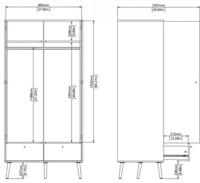 Tvilum Šatní skříň Boaz 127 šedá