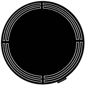 Kulatý koberec HAMPTON Chick rám, černý velikost kruh 140 cm | krásné koberce cz