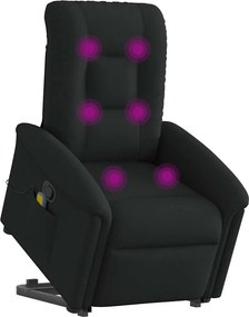 Zvedací masážní polohovací křeslo černé textil 3303266