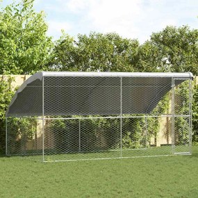 Psí kennel 2 ks Stříbrná 4 x 2 x 2 m Pozinkovaná ocel 3368328