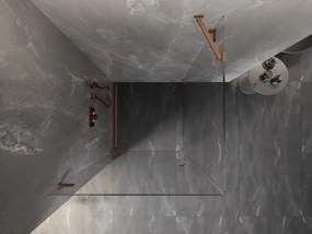 Mexen Lunar-B, výklopný sprchový kout levý 70 x 70 cm, 8mm čiré sklo, profil měděná matná, 832-070-070-65-00-L