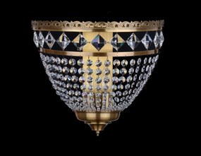 2-žárovková nástěnná lampa Swarovski - Štrasové a čtvercové křišťálové kamínky