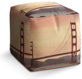 Sablio Taburet Cube Golden Gate 2: 40x40x40 cm