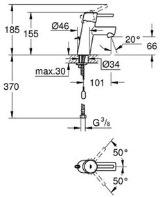 Grohe Concetto - Páková umyvadlová baterie, chrom 3220610E