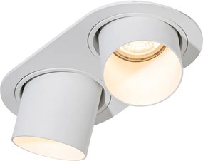 Zakulacené zapuštěné bodové svítidlo bílé GU10 50 mm 2-světlo - Installa