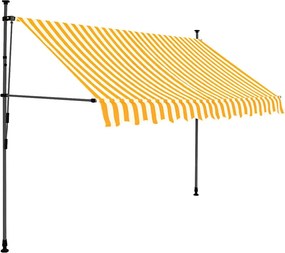 Ručně zatahovací markýza s LED světlem 300 cm bílooranžová 145859