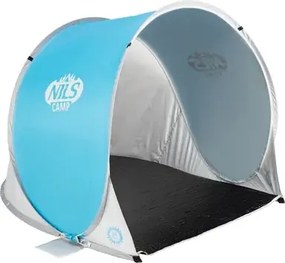 NILS Camp NC3173 modro-šedý / Samorozkládací plážový stan / 110 x 140