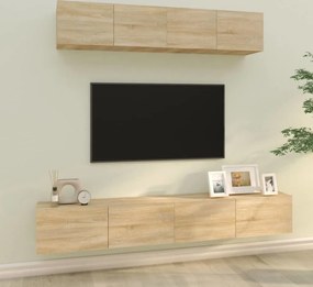 vidaXL 4dílný set TV skříněk kompozitní dřevo [3114534] Barva: dub sonoma