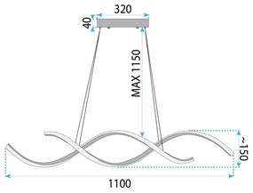 Toolight Závěsné LED osvětlení E25 LHJ021-CP růžová zlatá