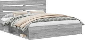 Rám postele Šedá Sonoma 200 x 200 cm Masivní borové dřevo 3411709
