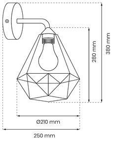 Nástěnné svítidlo Basket, 1x bílé drátěné stínítko, w