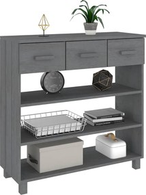 Konzolový stolek HAMAR tmavě šedý 90x35x90 cm masivní borovice 340466