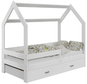 ImportWorld Dětská postel Domek 80x160 cm D3, rošt ZDARMA - bílá (Barva dřeva: Bílá, Varianta: Bez matrace)