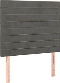 vidaXL Box spring postel s matrací a LED 90x200 cm samet [3136162] Barva: světle šedá