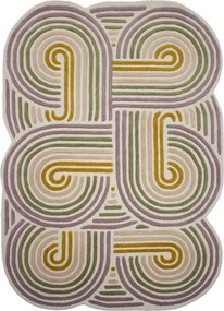 Zelený ručně tkaný vlněný koberec 160x230 cm Spiral Shaped – Flair Rugs