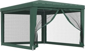Party stan se 4 síťovanými bočnicemi zelený 3 x 4 m HDPE 319233