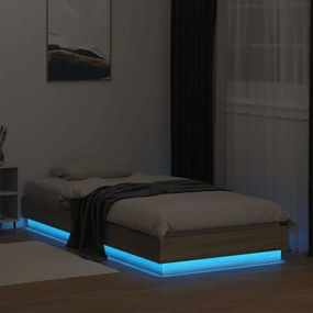 Rám postele s LED osvětlením dub sonoma 90 x 200 cm