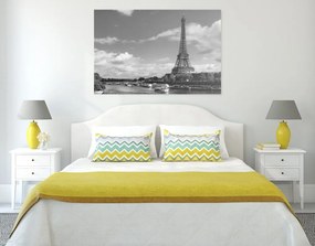 Obraz nádherní panorama Paříže v černobílém provedení - 120x80 cm