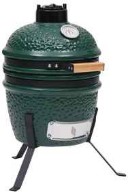 Zahradní gril a udírna 2 v 1 Kamado keramický 56 cm zelený,  316094