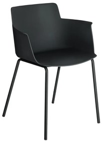 OnaDnes -20% Černá plastová jídelní židle Kave Home Hannia s područkami