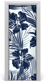 Samolepící fototapeta na dveře tropické květiny 95x205 cm
