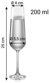 Sklenice na šampaňské GIORGIO 200 ml, 6 ks