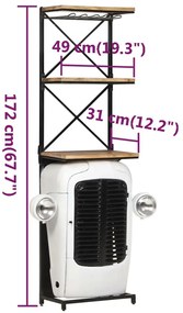 vidaXL Marketos Stojan na víno traktor bílý 49x31x172cm hrubý masivní mangovník