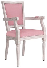 344499 vidaXL Jídelní židle růžová samet