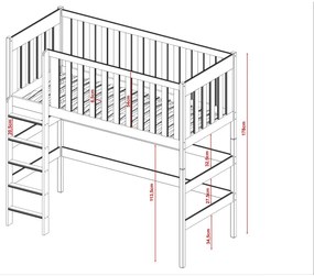 Legno Dětská patrová postel Lada borovice Rozměr (cm): 80x160