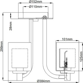 Elstead KOLT SF koupelnové stropní světlo IP44 chrom 3xG9