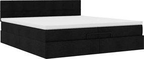 Osmanský rám postele s matrací černý 200x200cm textil 3312335
