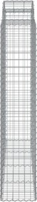Klenutý gabionový koš 200 x 50 x 200/220 cm pozinkované železo 153500