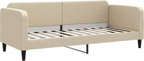 Válenda s přistýlkou a zásuvkami krémová 80 x 200 cm textil 3196869