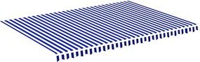 Náhradní plachta na markýzu modrá a bílá 500 x 350 cm polyesterová 311922