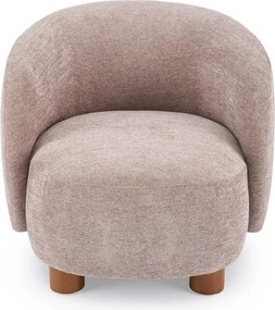 Designové křeslo BAKER — dřevo, látka, béžová
