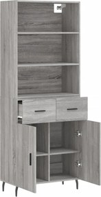 Skříň highboard šedá sonoma 69,5 x 34 x 180 cm kompozitní dřevo 3200535