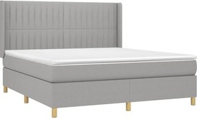 Box spring postel s matrací světle šedá 160 x 200 cm textil 3132161