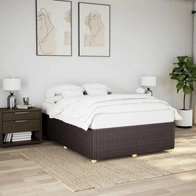 Rám postele bez matrace tmavě hnědý 140 x 190 cm textil 3284938