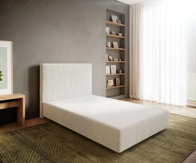 Boxspring postel Dream-Well 120x200 cm bouclé smetanovo-bílá