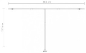 Ručně zatahovací markýza s LED světlem 500x350 cm Dekorhome Bílá / modrá