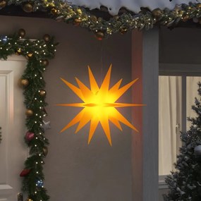 Svítící vánoční hvězda s LED skládací žlutá 100 cm