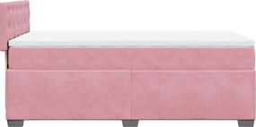 Box spring postel s matrací růžová 80 x 200 cm samet 3288479