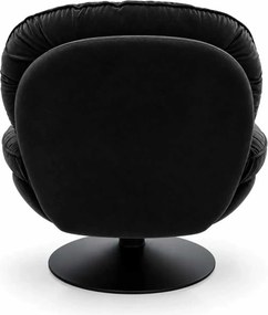 LuxuryForm DESIGN Otočné křeslo LUNA s podnožkou - černé