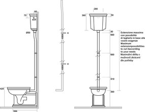 Kerasan WALDORF-RETRO trubka k nádržce chrom 757390