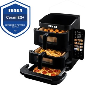 TESLA AirCook TrioZone Q636 XXL - multifunkční třízónová digitální horkovzdušná fritéza