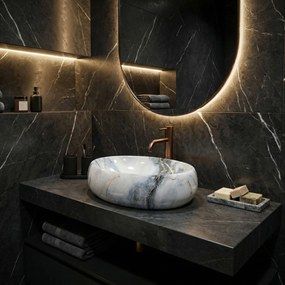 Rea Linda Granit umyvadlo, 49 x 34 cm, imitace kamene-granit lesklý, REA-U2514