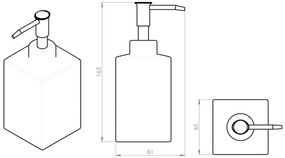 Aqualine, VERBENA dávkovač mýdla na postavení, keramika, VE81