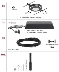 Paulmann 94418 - SADA 5xLED/4,5W Bodové svítidlo ROUNDMAC 230V černá